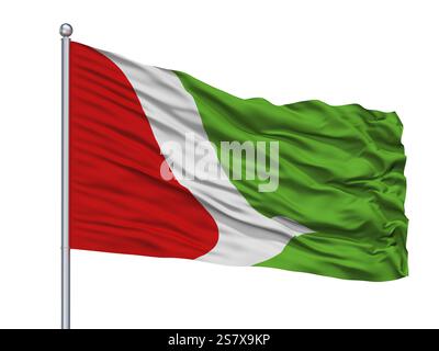 Obera City Flag On Flagpole, Argentina, Isolated On White Background ...
