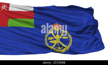 Oman Naval Ensign Flag On Flagpole, Isolated On White Background Stock ...