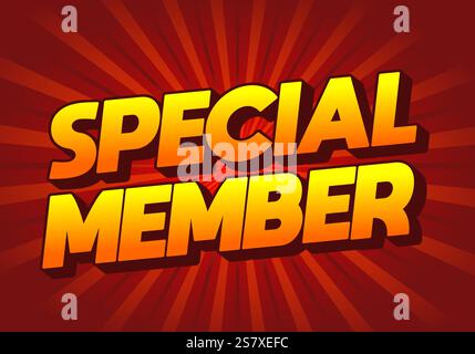 Special member. Text effect design in modern colors with 3D effect look ...