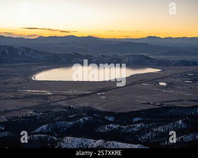 Aerial View of Washoe Lake State Park. Washoe Lake is located in Washoe ...
