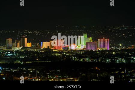 Panoramic aerial view of the city of Reno cityscape in Nevada Stock ...