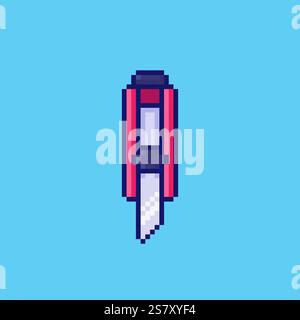 sharp cutter knife game pixel art vector illustration Stock Vector ...