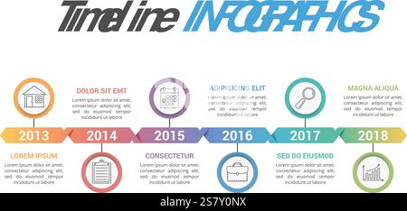 Timeline infographics template, soft color gradients, vector eps10 ...