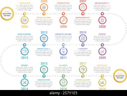 Colorful timeline infographics template with 15 steps, workflow ...