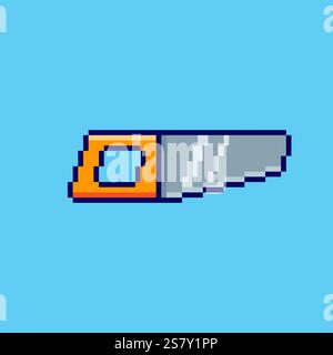 construction saw hand game pixel art vector illustration Stock Vector ...
