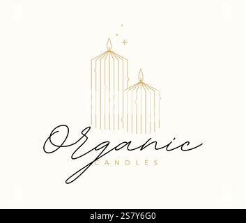 Handmade candles studio label design with lettering star drawing in ...