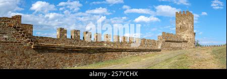 The Corrado Chigala Tower. The Genoese fortress. Sudak, Crimea Stock ...