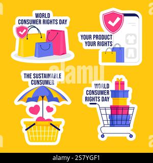 World Consumer Rights Day Social Media Stories Flat Cartoon Hand Drawn ...