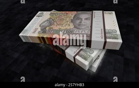 Cambodia money Cambodian riel money pack 3d illustration. 2000 KHR ...