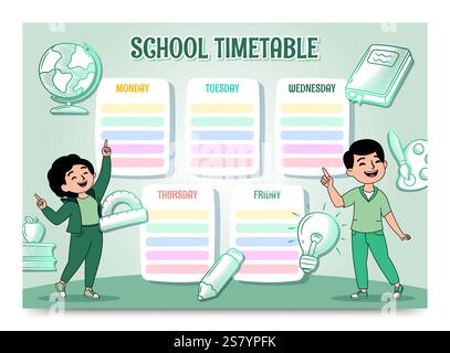 Template school timetable for students Stock Vector Image & Art - Alamy