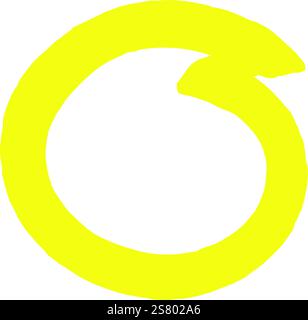 Enso Zen Circle hand-drawn with black ink in traditional Japanese style ...