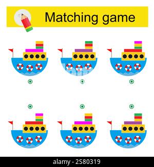 Shapes matching game for kids. Find the correct objects puzzle Stock ...
