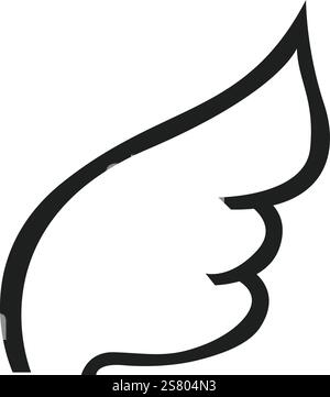 Minimalist vector illustration featuring a gracefully curved wing ...