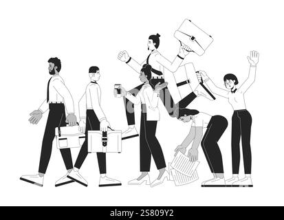 Busy multitasking characters, diverse business men, women housewife ...