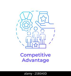 Gain competitive advantage blue gradient concept icon Stock Vector ...