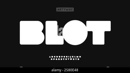 Smooth thick alphabet, modern fat letters, blocky font with clean ...