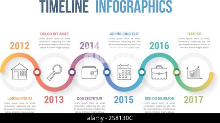 Timeline infographics template, soft color gradients, vector eps10 ...