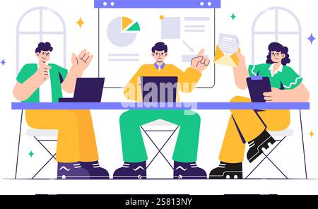 City Council Meeting Vector Illustration Featuring an Effective ...