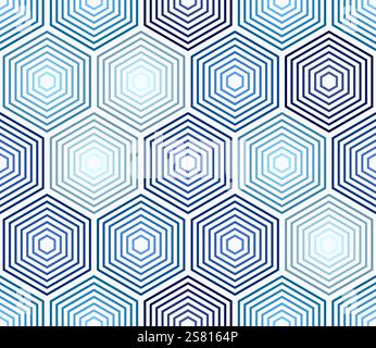 Vector seamless pattern. Stacked hexagons mosaic pattern. Red color tones. Hexagon cells ...