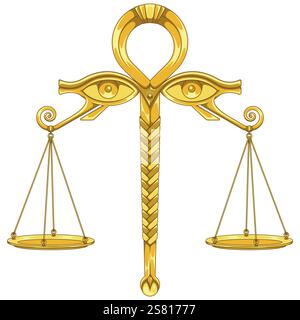 Ancient Egyptian scales of the judgement of Osiris. Anubis scales ...