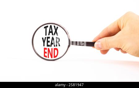 Tax year end symbol. Concept words Tax year end on beautiful white ...