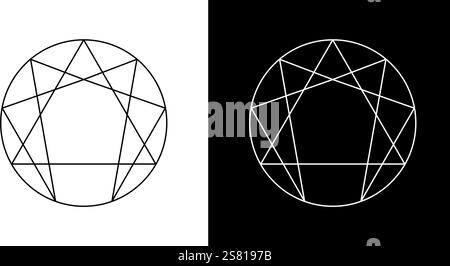 Enneagram sign Enneagram sign. Personality. Vector Design Template ...