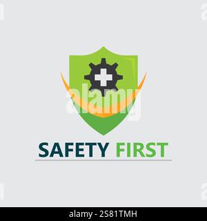 safety first logo icon vector design and illustration graphic sign ...