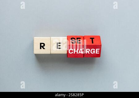 Reset and recharge symbol. Concept words Reset Recharge on beautiful ...