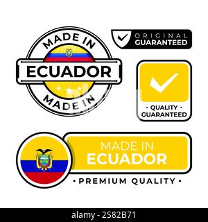 Badge bundle made in Ecuador label icon emblem isolated on white ...