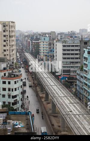 Construction of the Dhaka Metro Rail in Agargaon, Dhaka, Bangladesh ...