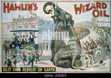 Poster advertisement for Hamlin's Wizard Oil. c1890 Stock Photo - Alamy