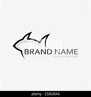 Fish abstract icon design logo template,Creative vector symbol of ...