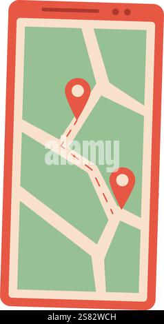 smartphone device with gps app Stock Vector Image & Art - Alamy