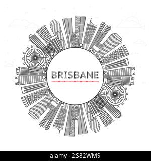 Australia, Brisbane tourism landmarks, vector city travel illustration ...