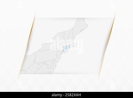 Connecticut Map in Blue with Gold Framed Accents. Modern Vector Map of ...