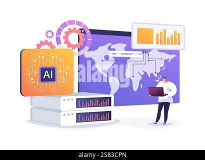 AI-Supported Predictive Modeling abstract concept vector illustration ...