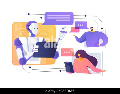 AI-Streamlined Stakeholder Engagement abstract concept vector ...