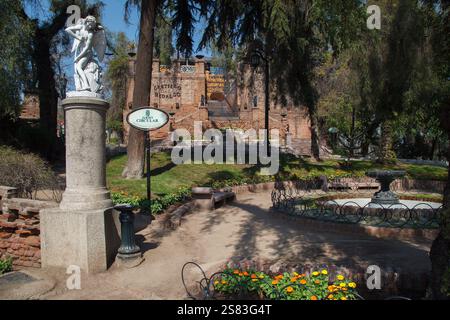 The Angel statue and Castillo Hidalgo fortfied walls ruins in Cerro de ...