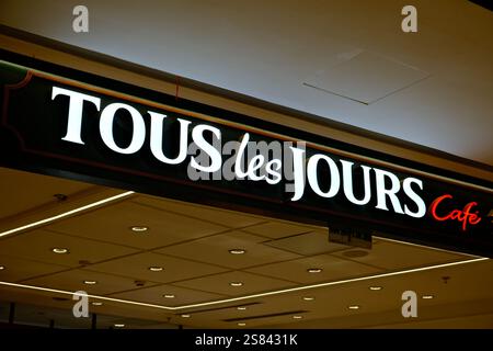 Close-up of sign for Tous Les Jours bakery, Pleasant Hill, California ...
