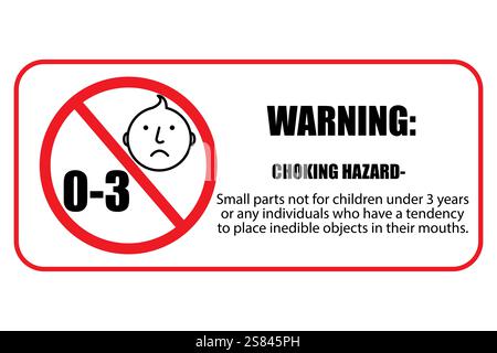 Choking hazard warning sign. Not for children under 3 years sticker ...