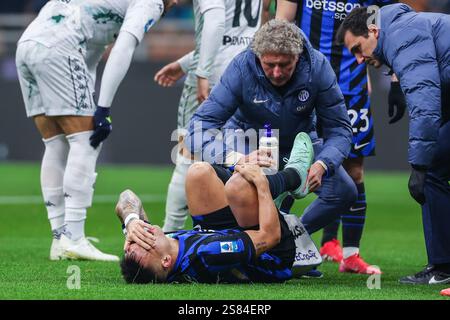 Lautaro Martinez of FC Internazionale injured during Serie A 2025/26 ...