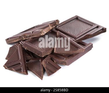 Cracked chocolate block on white background Stock Photo - Alamy