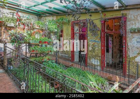 Hungary, Budapest, Szimpla Kert, Budapest's most popular Ruin bar. Ruin ...