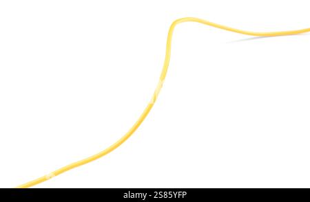 One yellow electrical wire isolated on white Stock Photo - Alamy