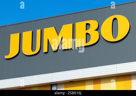 Jumbo logo on the distribution center, they supply the Dutch Jumbo ...