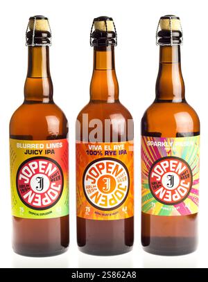 Large bottle of dutch Jopen Sparkly Pasen IPA beer isolated on white ...