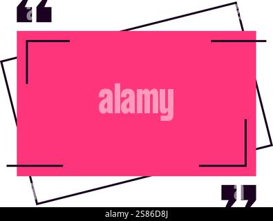 Pink quote box with black lines and quotation marks framing empty space ...