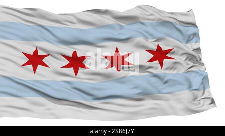 Chicago city US flag waving in the wind on sky background Stock Photo ...