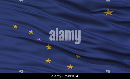 Alaska state flags waving in the wind with the national flags of the ...