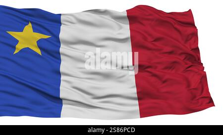 Acadia Madawaska City Flag on Flagpole, Maine State, Flying in the Wind ...